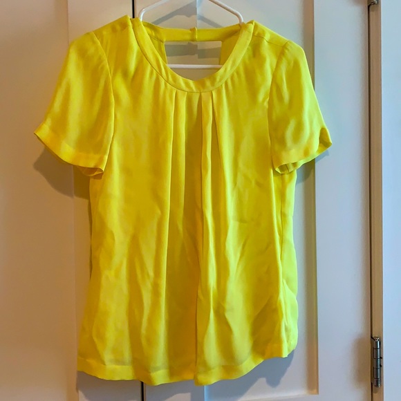 J. Crew | Tops | J Crew Yellow Silk Crossback Shortsleeved Top | Poshmark